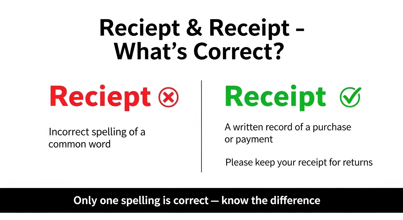 Reciept vs Receipt: Which Spelling Is Correct? (Easy Guide + Examples)